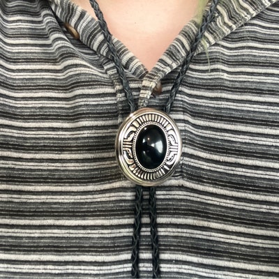 Engraved Tree Bolo Tie Pine Forest Moon Gifts for Him Bola Leather ...