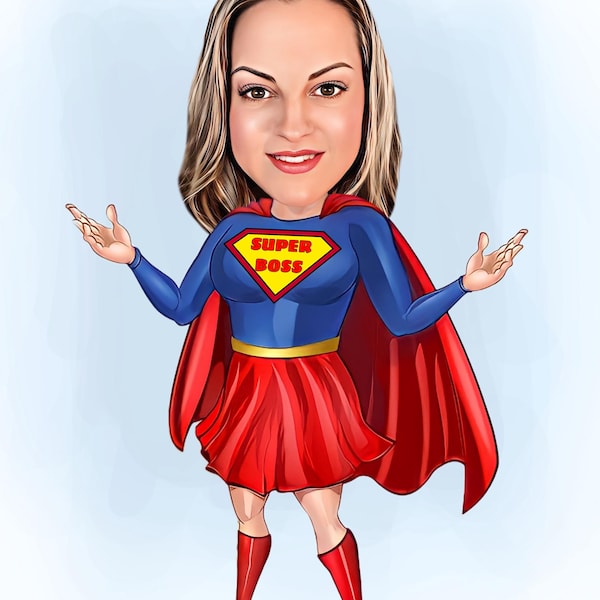 Cartoon Lady Boss Portrait, Bosses Day, Bosses Day Gift for Women, Boss ...