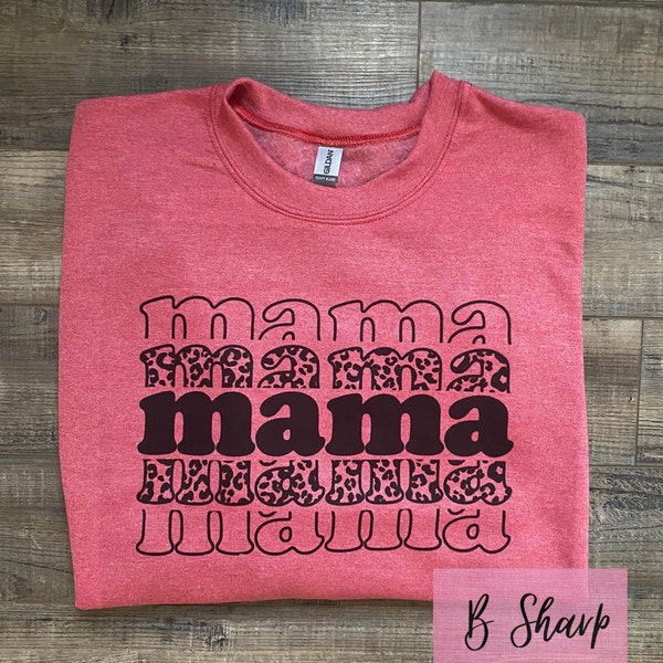 Retro Mama Svg Mama Svg Mom Life Leopard Svg Sublimation Design Mama