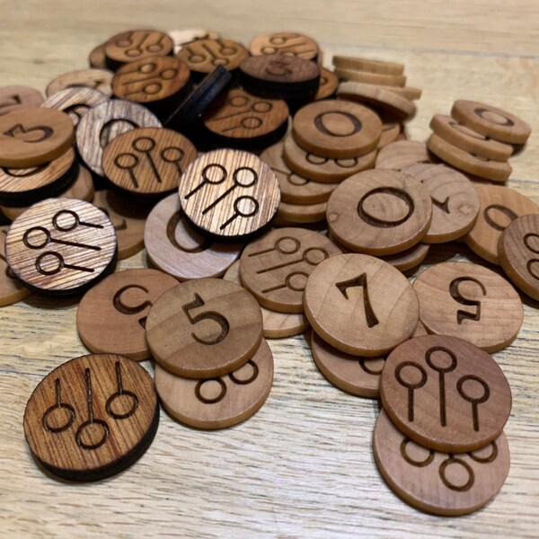 20 Custom Single-sided Laser Engraved Game Wood Tokens - Etsy