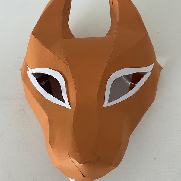 Fox Mask Template - Paper Mask, Papercraft Mask, Masks, 3d Mask, Low ...