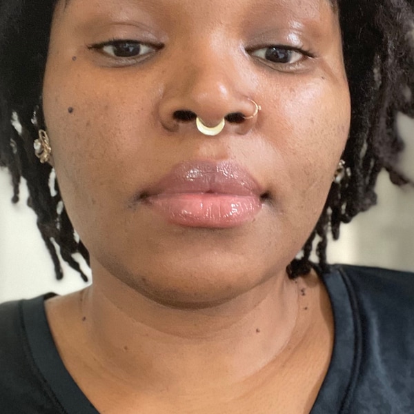 Moon Septum Ring, 14k Solid Gold Septum Ring, Septum Jewelry, Septum ...