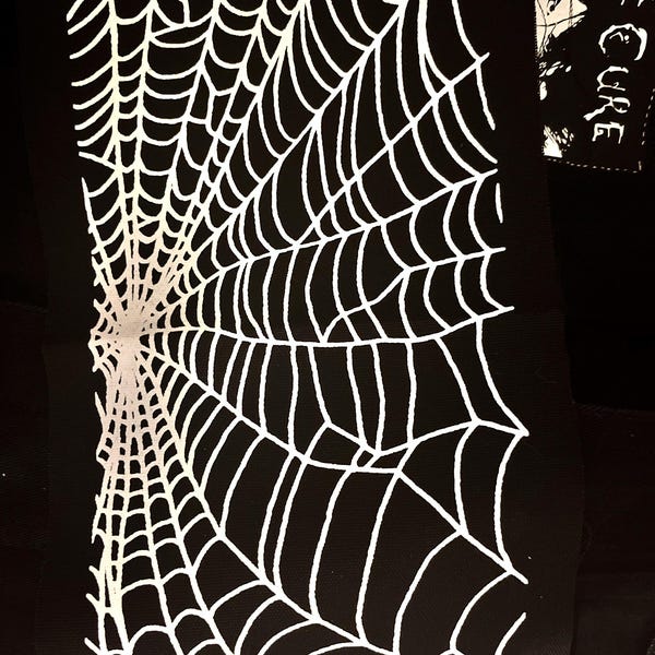 Spider Web Collar Screen Printed Patch Horror Punk Black Metal Goth - Etsy