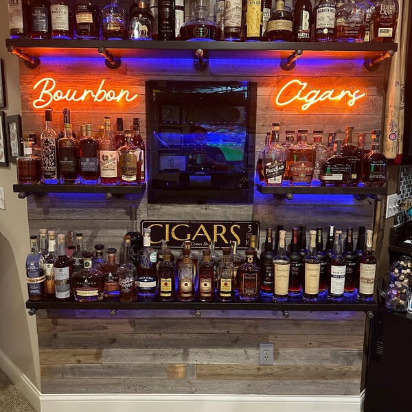 Beautiful Industrial Bar Shelving Shelf With Pipe and Wood, Color ...