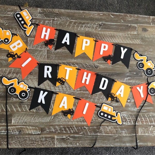 Construction Cake Topper. First Birthday. Personalized Boys ...