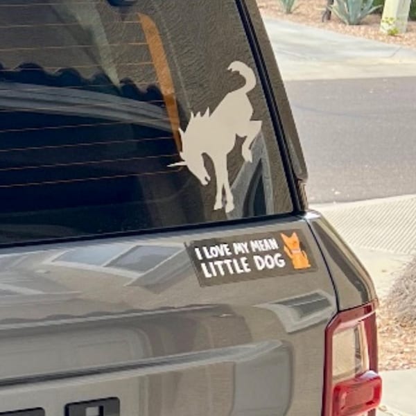 I Love My Mean Little Dog Vinyl Bumper Sticker | Chihuahua Bumper ...