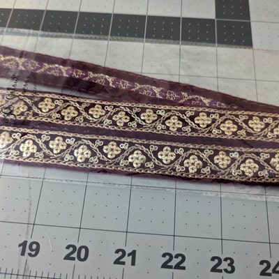 Rose Gold Beaded Trim, Pink Gold Hand Embroidered Trim, DIY Craft Trim ...