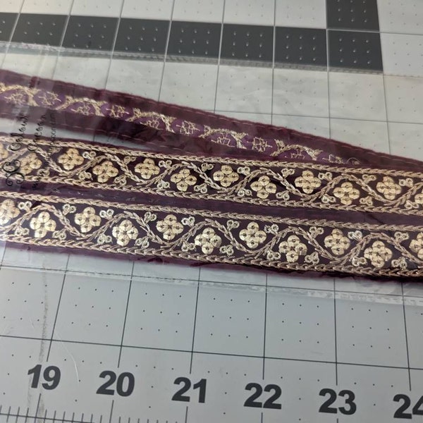 Navy Blue Trim, Gold Embroidered Trim, Navy Blue N Gold Trim, Scalloped ...