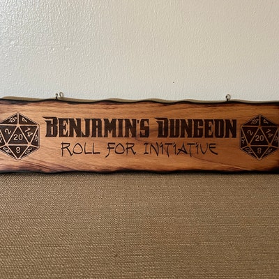 Personalized Rustic Dnd Wood Sign Dungeons and Dragons Roll for ...