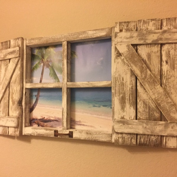 Rustic Little Window Frame With Shutters - Etsy