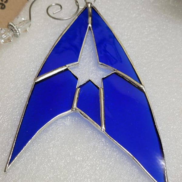 Star Trek Inspired Stained Glass Ornament Handmade Starfleet Emblem ...