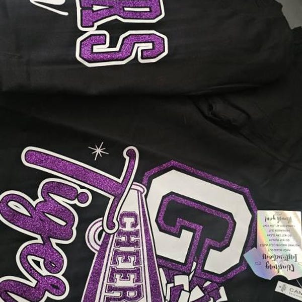 Custom Glitter Cheer Sweatpants, Personalized Glitter Cheer Joggers ...