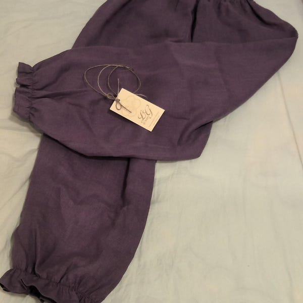 Linen Men's Pajama Pants With Open Front Fly/ Classic Pajama Trouser ...