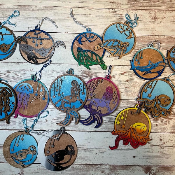 COMPLETE Set of Sea Creature Ornaments| 20 SVG Files for Glowforge and Laser Cutting - Etsy
