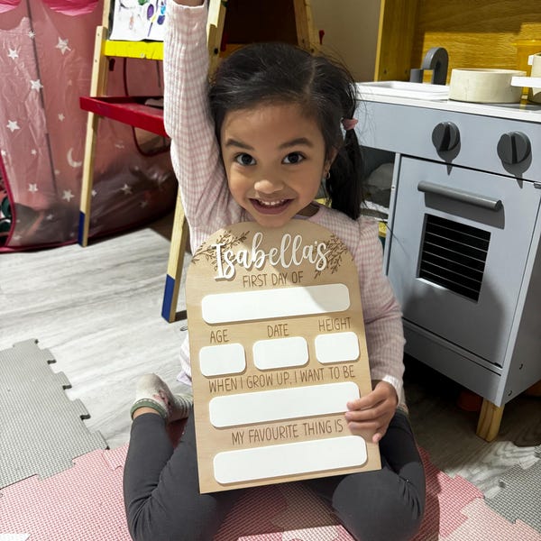 Personalised First Day Board, Customisable First Day Board, Kids First ...