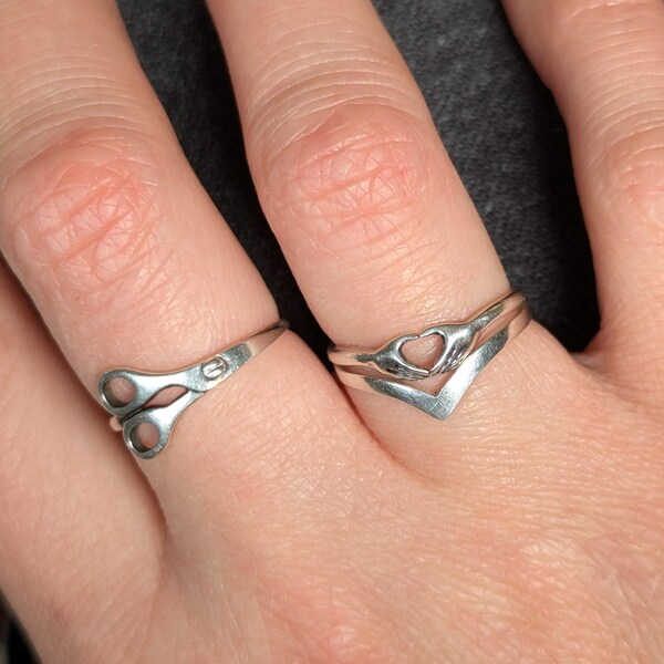 Scissors Ring in Sterling Silver | Unique Trendy Hypoallergenic ...