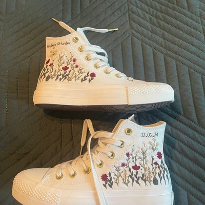 Custom Embroidered Converse High Tops/ Custom Converse Chuck Taylor ...
