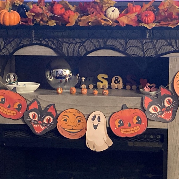 Retro Halloween Garland Printable - Etsy