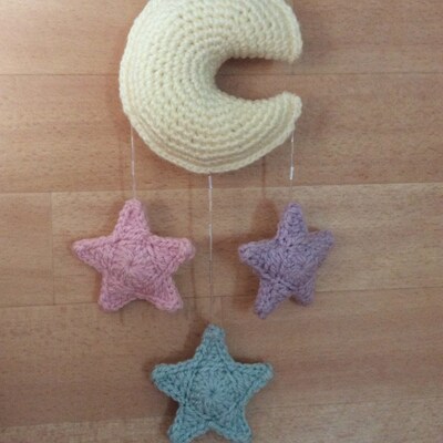 CROCHET PATTERN for the Moon and Stars Crochet Wall Hanging, Nursery ...