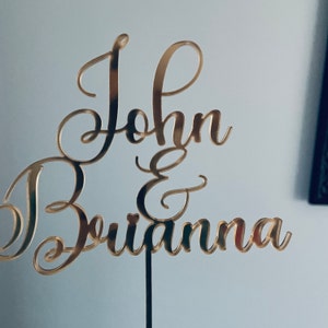 Gold Cake Topper for Wedding, Wedding Cake Toppers, Cake Topper Wedding ...