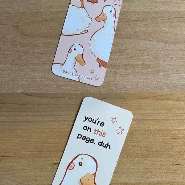 Duck Bookmark | You're on This Page | Cute Bookmark | Double Printed ...