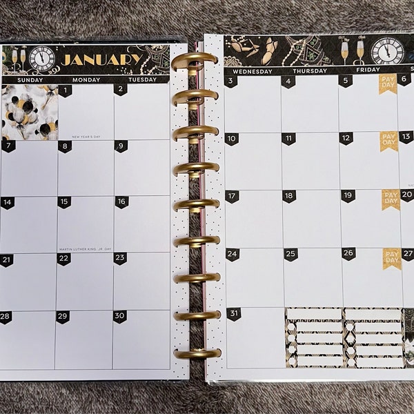 Happy Planner January Monthly Kit, Printable January Stickers Kit ...
