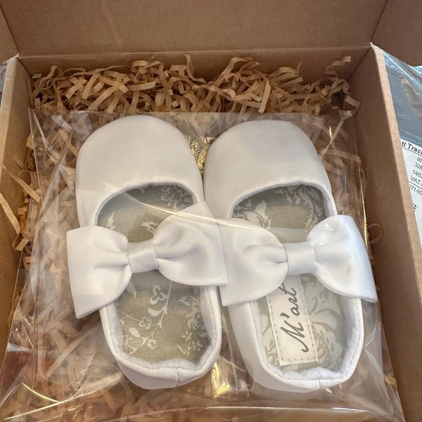 Personalised IVORY LINEN Baby Boy Christening Shoes, Baptism Shoes ...