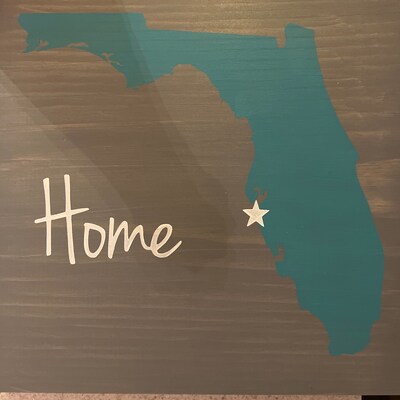 Florida Home Sign Florida Map Florida Gift Custom Wood Sign Florida ...