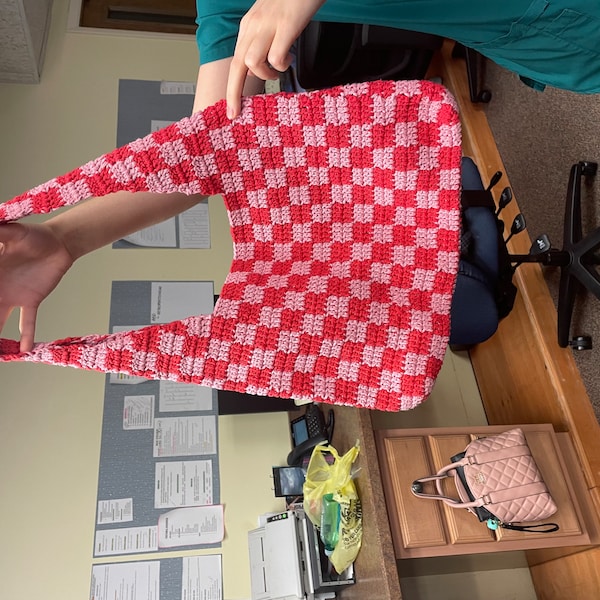 Crochet Checkerboard Bag Pattern PDF With VIDEO Link and Tuturial Guide ...