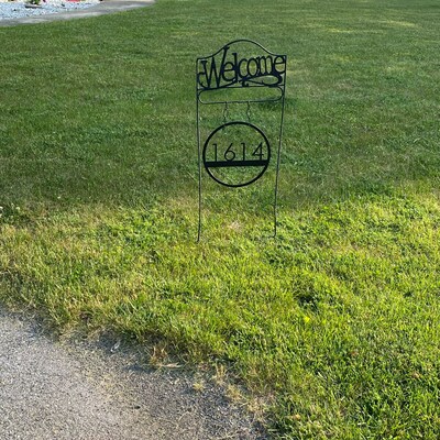 Initial Monogram Metal Yard Stake Monogram Sign Personalized - Etsy