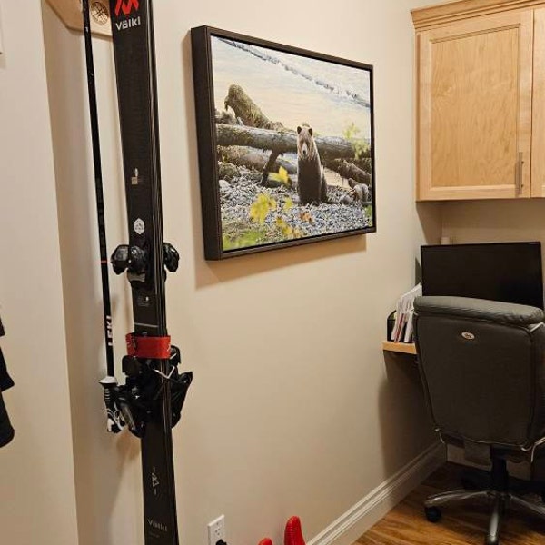 Handmade Wooden Double Ski Rack - Wall-mounted Modern Storage - Etsy