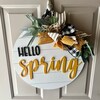 Hello Spring | Wood Door Hanger | Front Door Decor | Spring Door Hanger ...