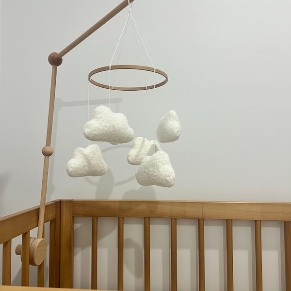 Boucle Mobile Handmade Baby Mobile Clouds Mobile Baby Nursery ...
