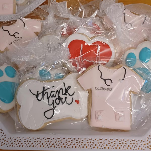 Veterinary Cookies, Vet Appreciation Cookies, Thank You Cookies, Scrub ...
