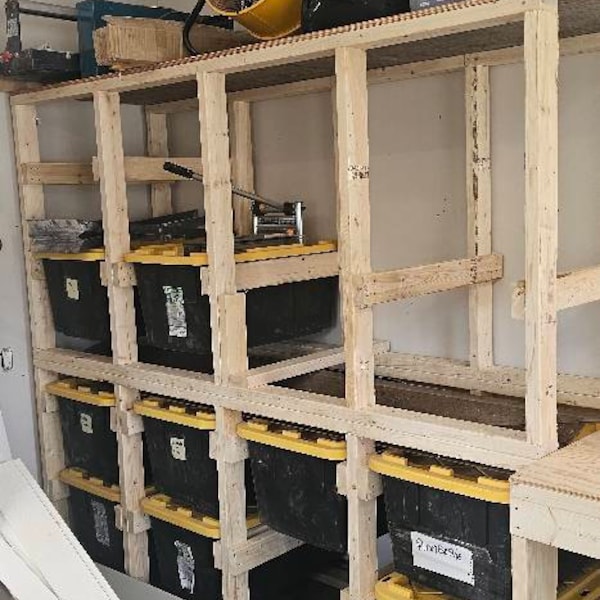 Tote Rack Plans, Bin Storage Rack, Garage Shelves Plans, PDF Download ...