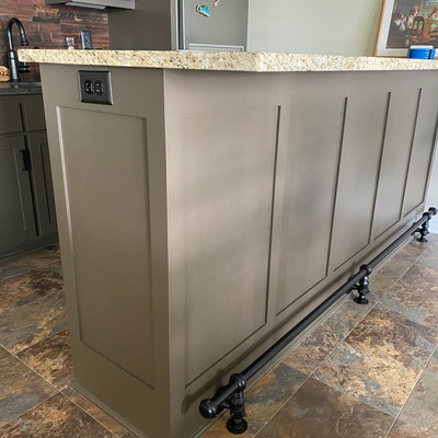 Industrial Foot Rail Black Home Bar Foot Rail Kitchen Island Foot Rest ...