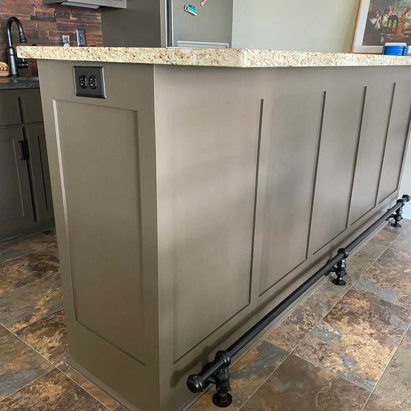 Industrial Foot Rail | Black Home Bar Foot Rail | Kitchen Island Foot ...