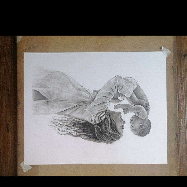 Female Body Ink Drawing Naked Woman Body Art Above Bed Art Bathroom ...