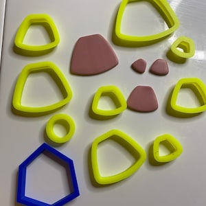 Trapezoid Polymer Clay Cutters Set of 8 Geometric Clay Cutter Set ...