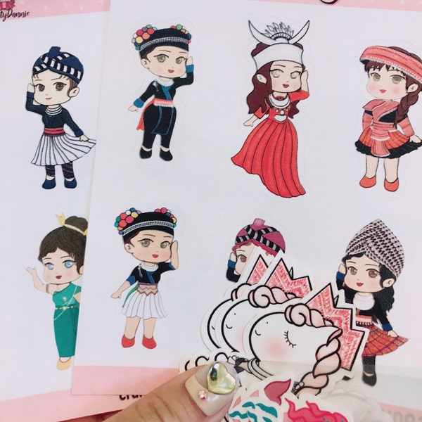 Hmong Girls Chibi Art: Hmong Design (digital Download) - Etsy