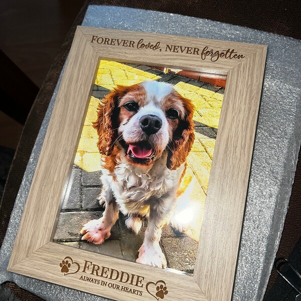 Personalised Dog Memorial Photo Frame Keepsake Engraved Forever Loved ...