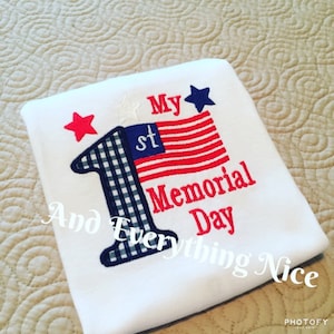 Embroidery Design, My 1st Memorial Day Applique, 2 Sizes, Summer ...