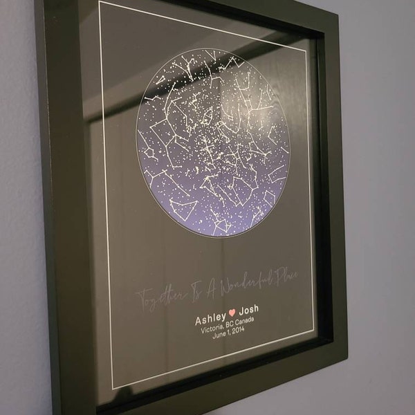 Custom Star Map by Date, Night Sky, Personalized Anniversary Gifts for ...