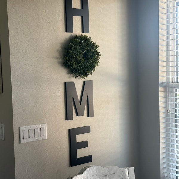 HOME Sign - Home Letters With Wreath - Farmhouse HOME Sign Wall Decor ...