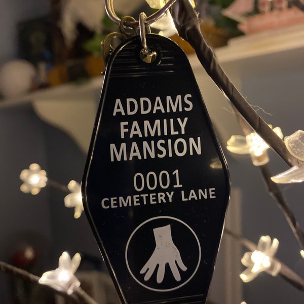 Addams Family Mortuary Hotel Style Key Fob - Etsy