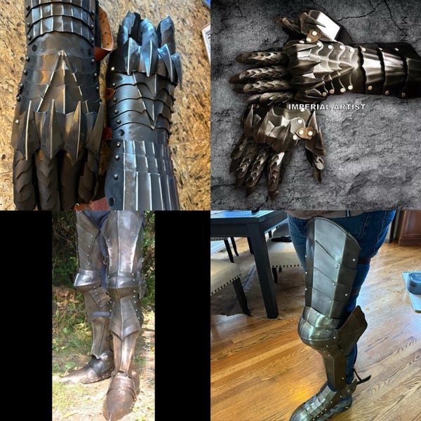 Medieval Nazgul Etching Gloves Set Medieval Knight Gothic Gauntlet ...