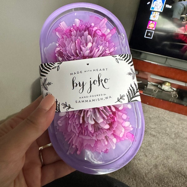 Colorful Blooms on Gray Resin Round Coaster, Set of 2, Drink Coaster ...