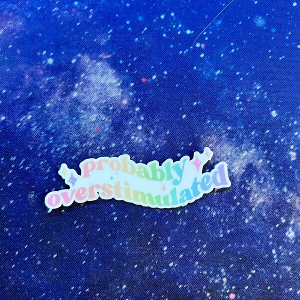 Probably Overstimulated Waterproof Retro Sticker - Etsy
