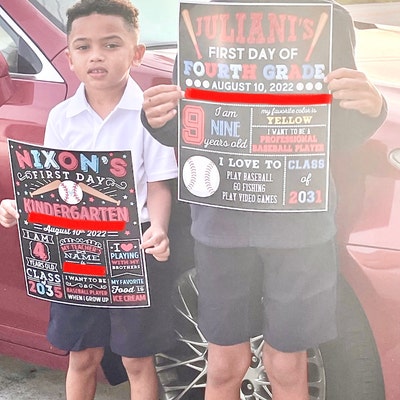 Baseball First Day of School Sign Boy 1st Day of School Sign - Etsy