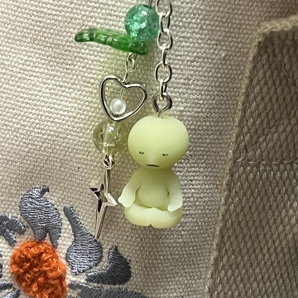 Meditating Smiski Phone/water Bottle Charm - Etsy